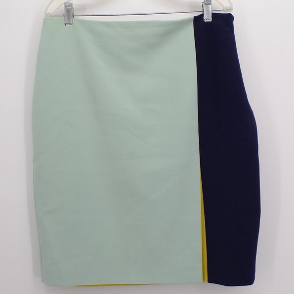 Boden | Skirts | Boden Blue And Yellow Color Block Pencil Skirt Sz 4p ...
